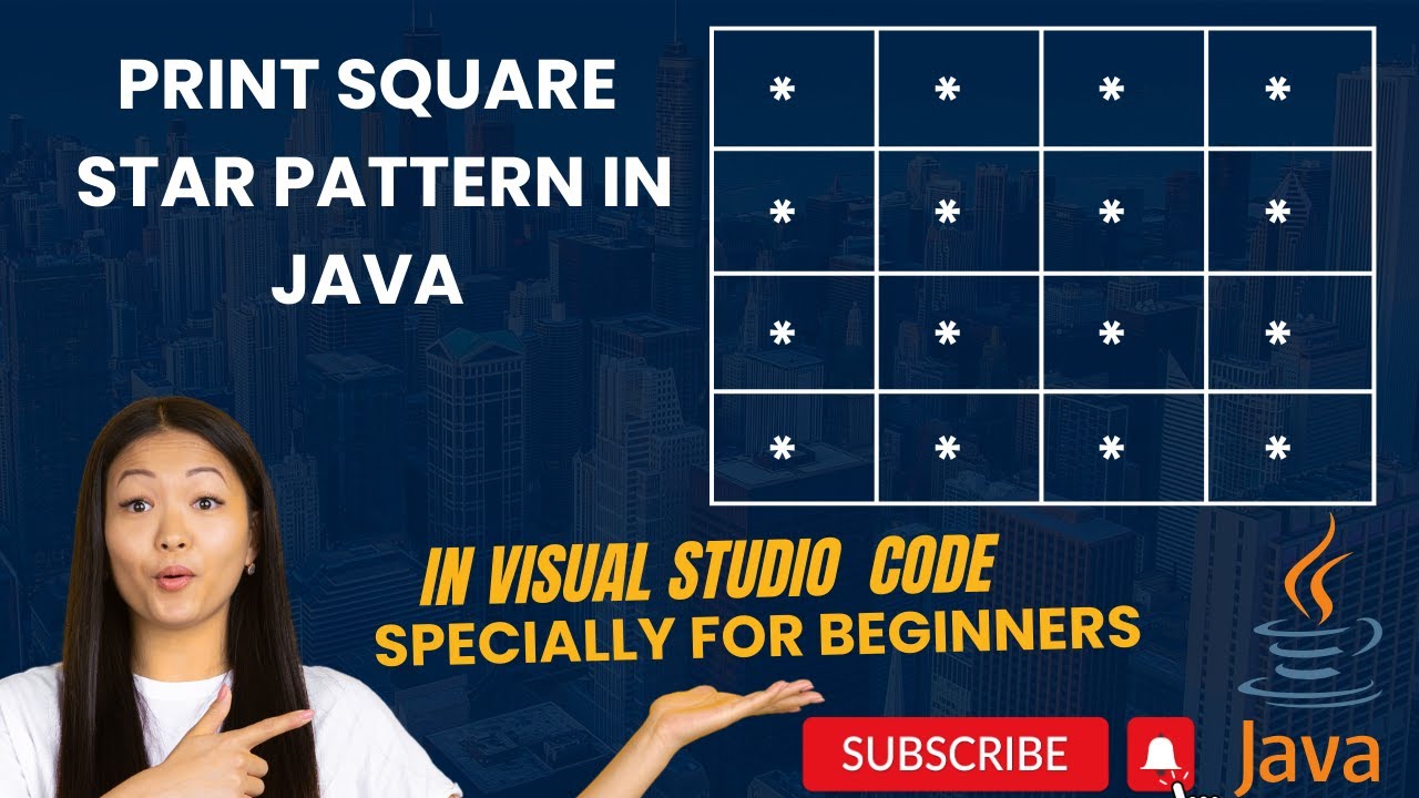 1. How to Print Square Star Pattern in Java in Visual Studio code