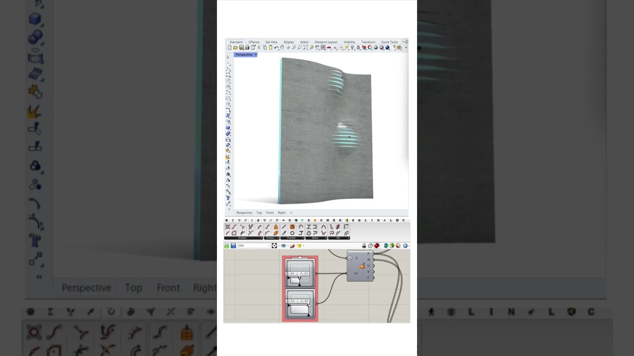 Rhino Grasshopper Tutorial (Attractor Parametric Facade) #shorts