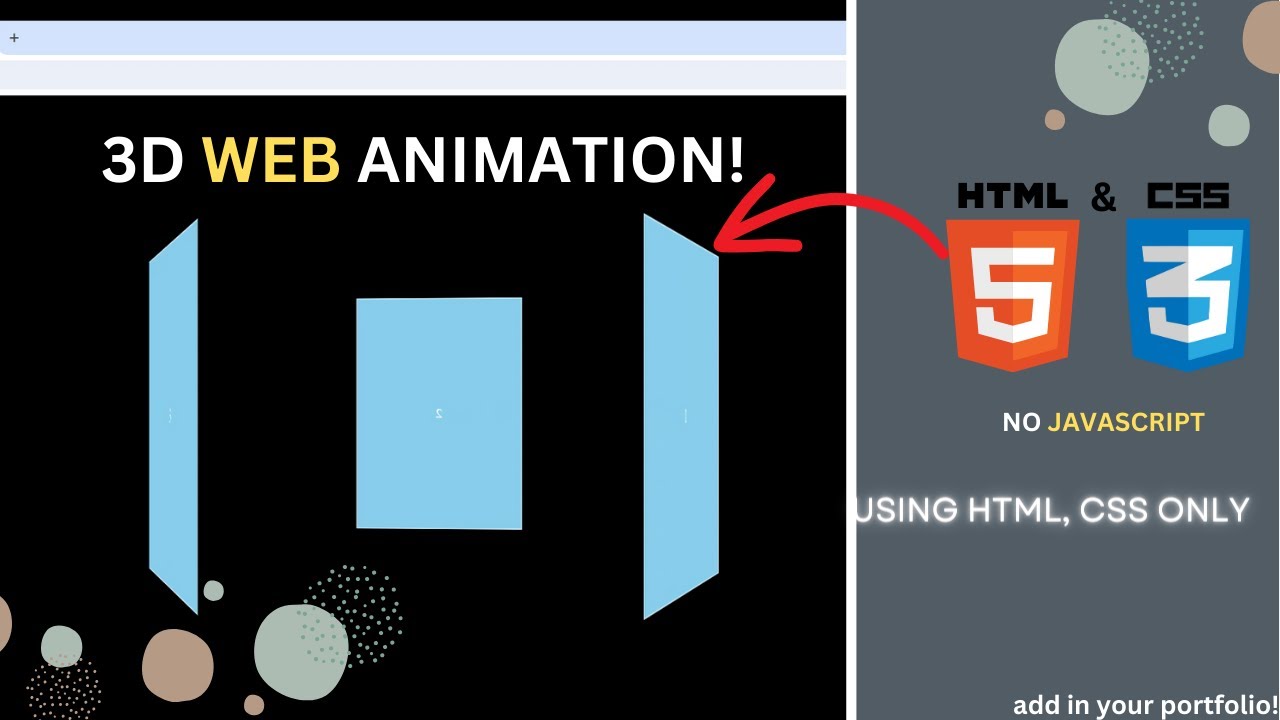 Best CSS 3D Animation tutorial(easy and quick!) | Use in your Porfolio!