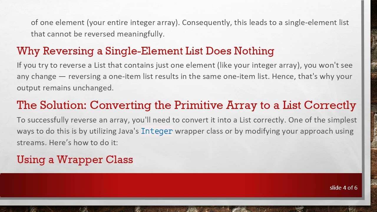 How to Properly Reverse an Array in Java Using Collections
