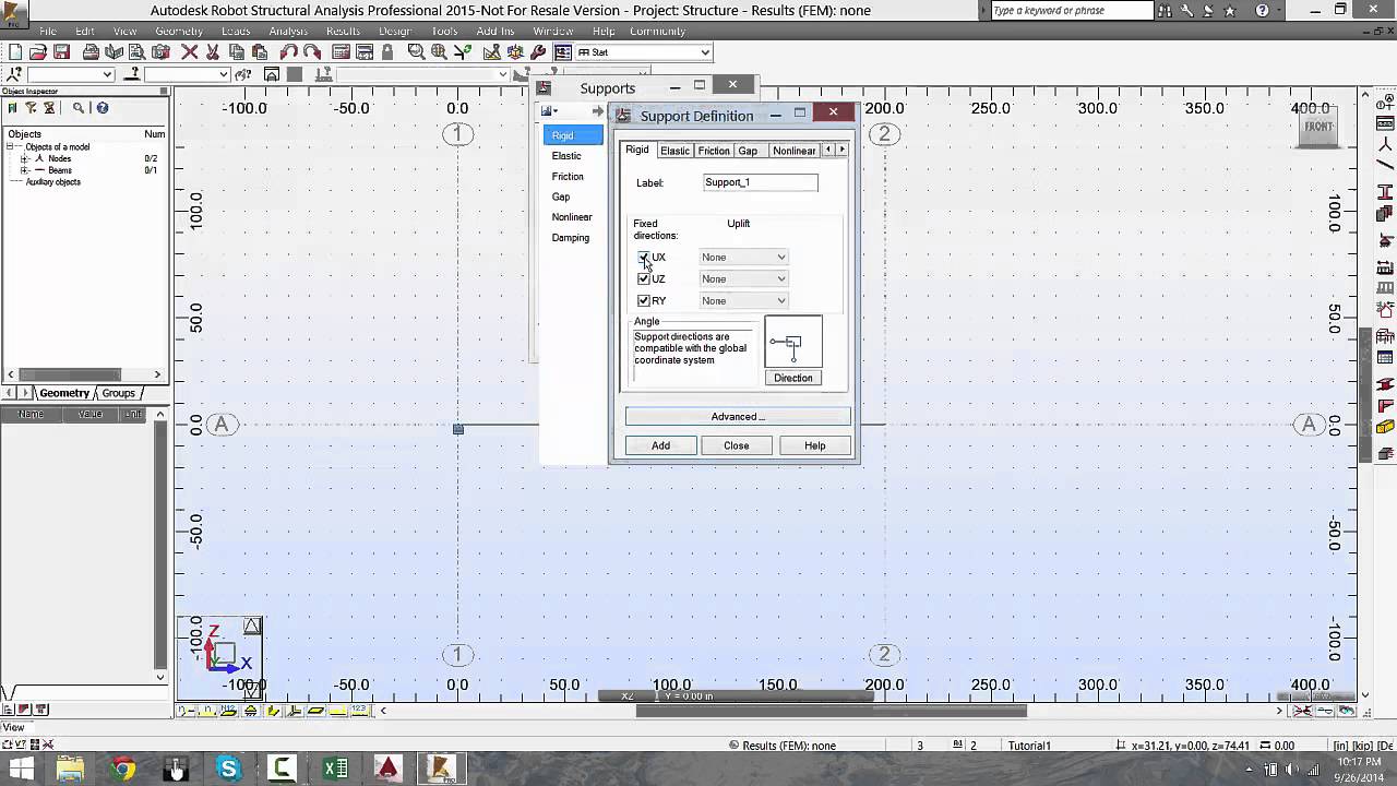 Robot Structural Analysis 2015 - Simple Second Order Analysis