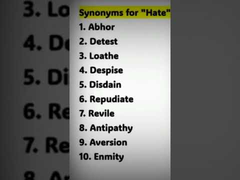 Synonyms for Hate #mostcommonandusefulantonyms #english