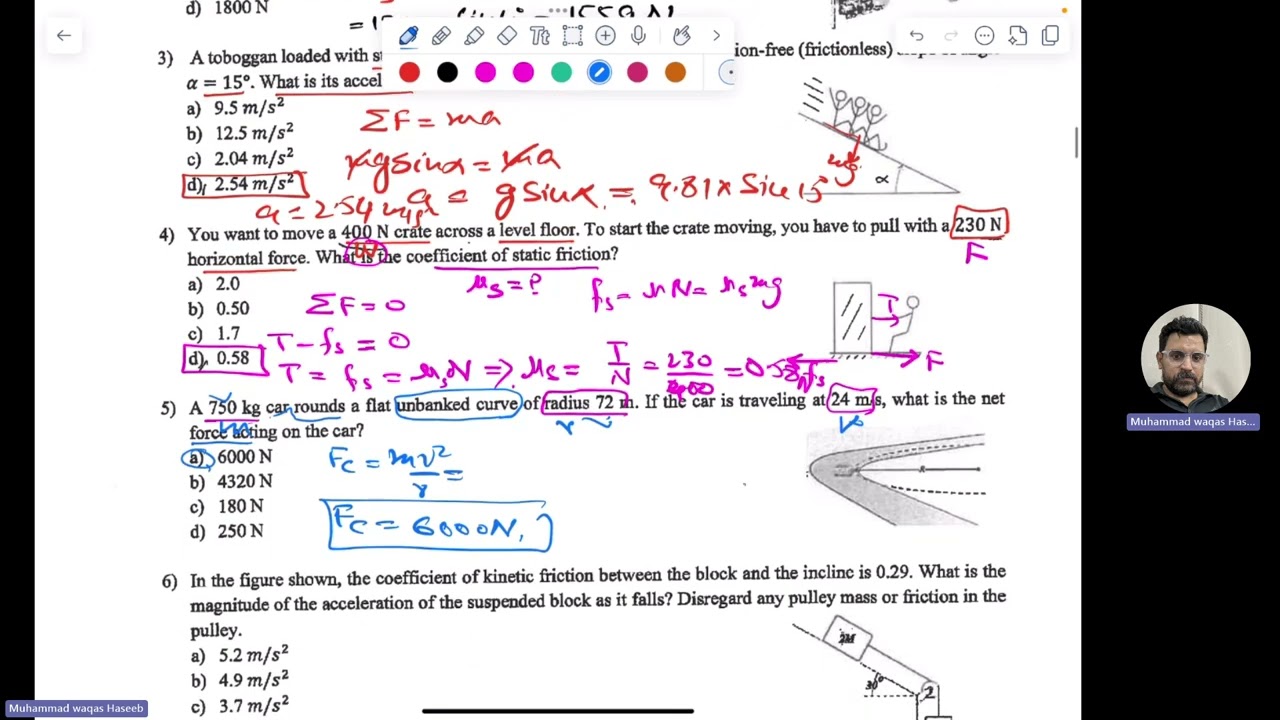 General Physics 1| Final Exam Solution| Problem Solving | University Physics Chapter 5-10| #physics