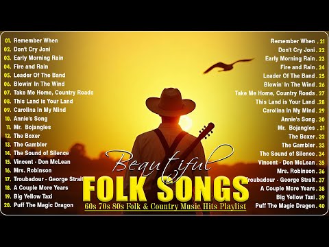 Beautiful Folk Songs 🌼 Classic Folk & Country Music 80's 90's Playlist 🎋Country Folk Music