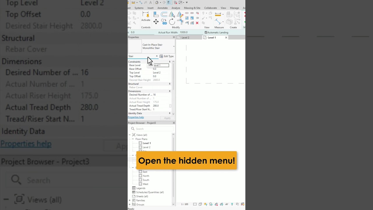 Solve the stair problem in #revit #revittutorial