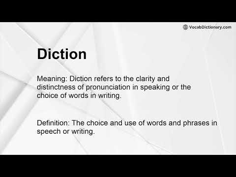 Diction Meaning