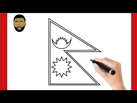 HOW TO DRAW FLAG OF NEPAL | नेपालको झण्डा कसरी कोर्ने (Easy Nepal Flag drawing)