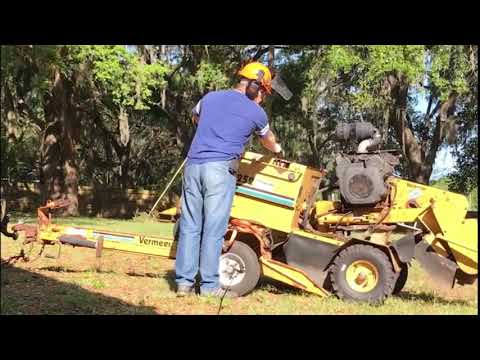 Vermeer SC252 grinding oak