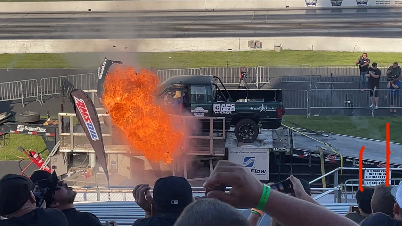 Diesel Truck Engine Explodes in the Quest for 3,000 HP, Spectators at ...