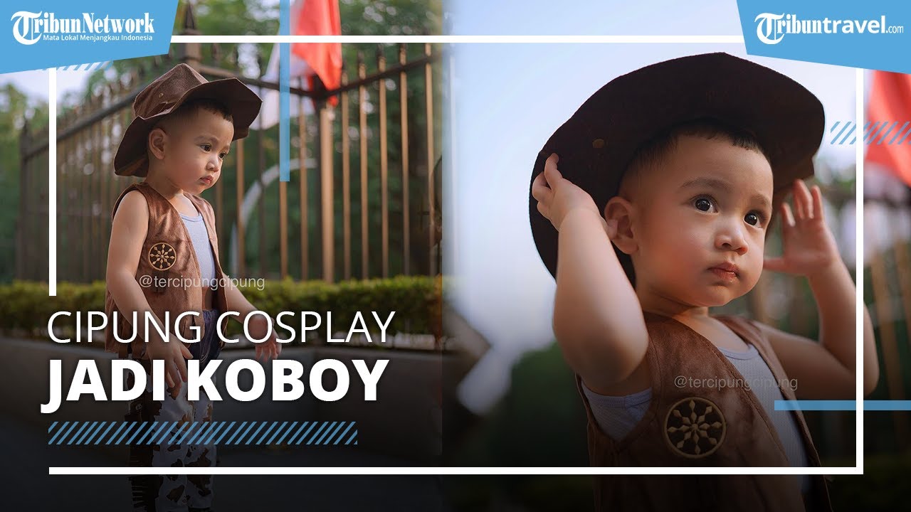 Rayyanza Cosplay Koboi Imut, Lengkap Pakai Topi dan Rompi Coklat ...