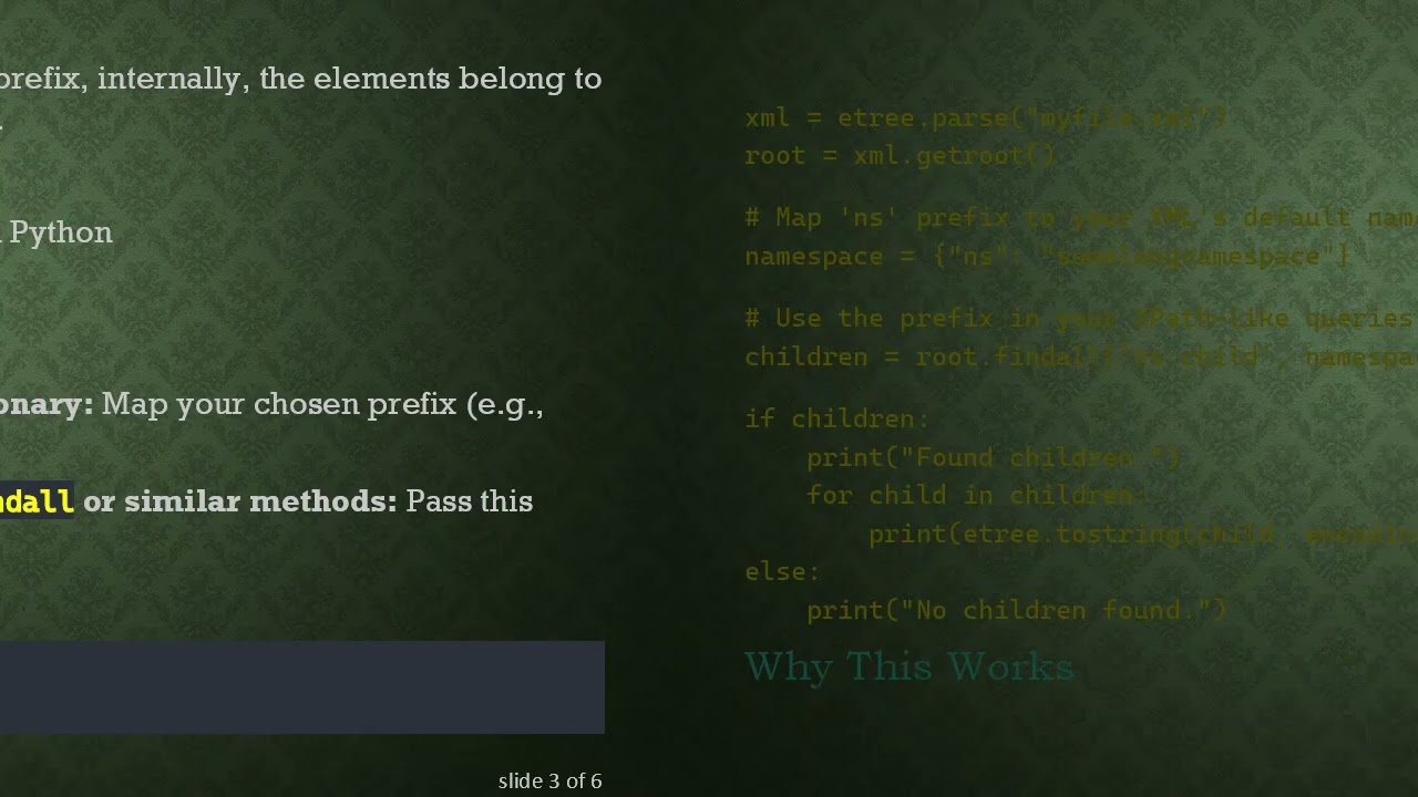 How to Iterate XML Elements Using a namespace Prefix in Python lxml