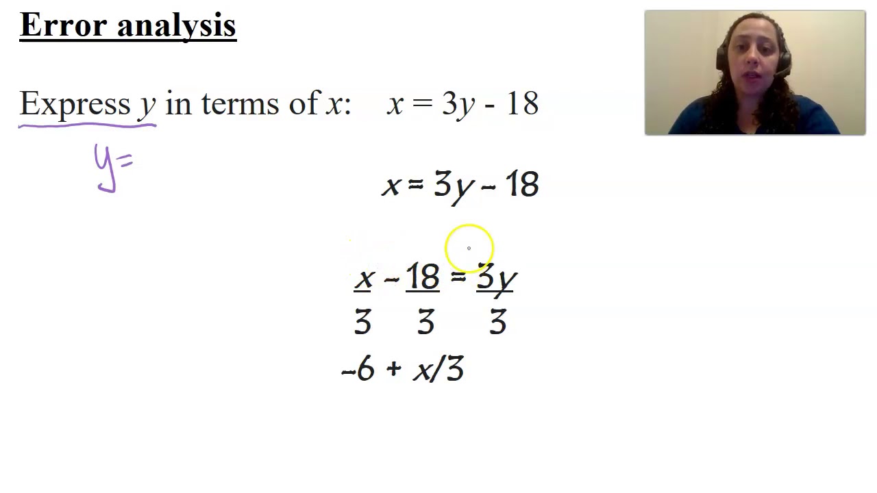 Error Analysis Solving Multivariable Equations with 2 steps