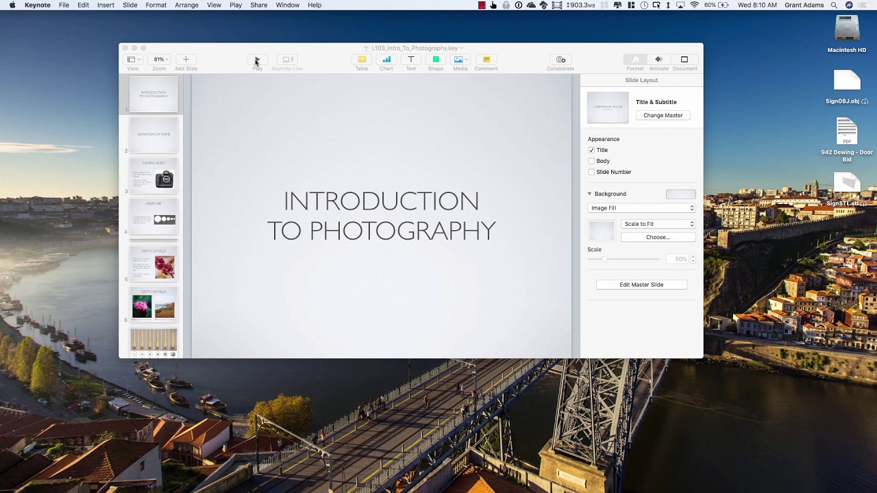 Lecture 103 - Introduction to Photography (Fall 2018)