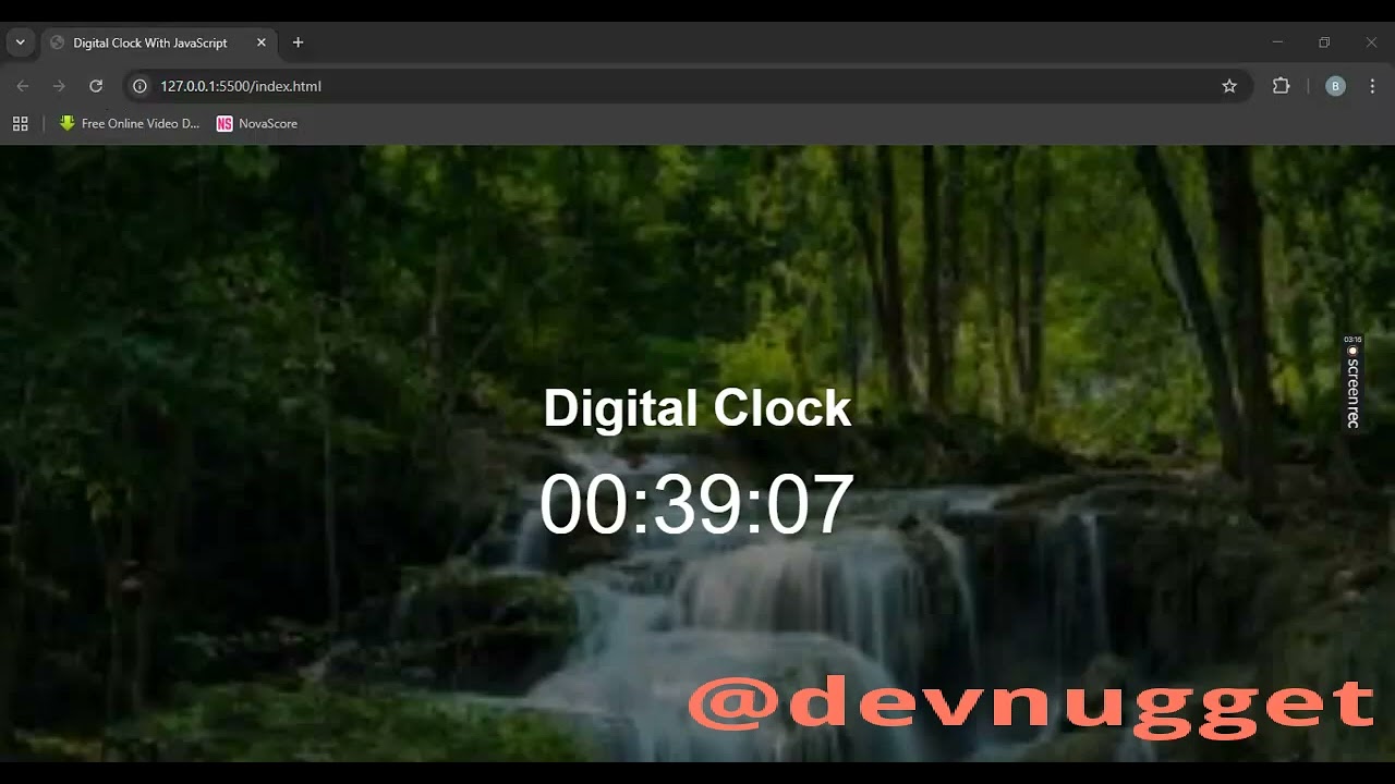 Digital Clock With JavaScript, HTML and CSS