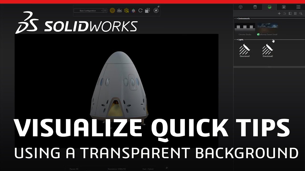 SOLIDWORKS Visualize Quick Tips - Using a Transparent Background