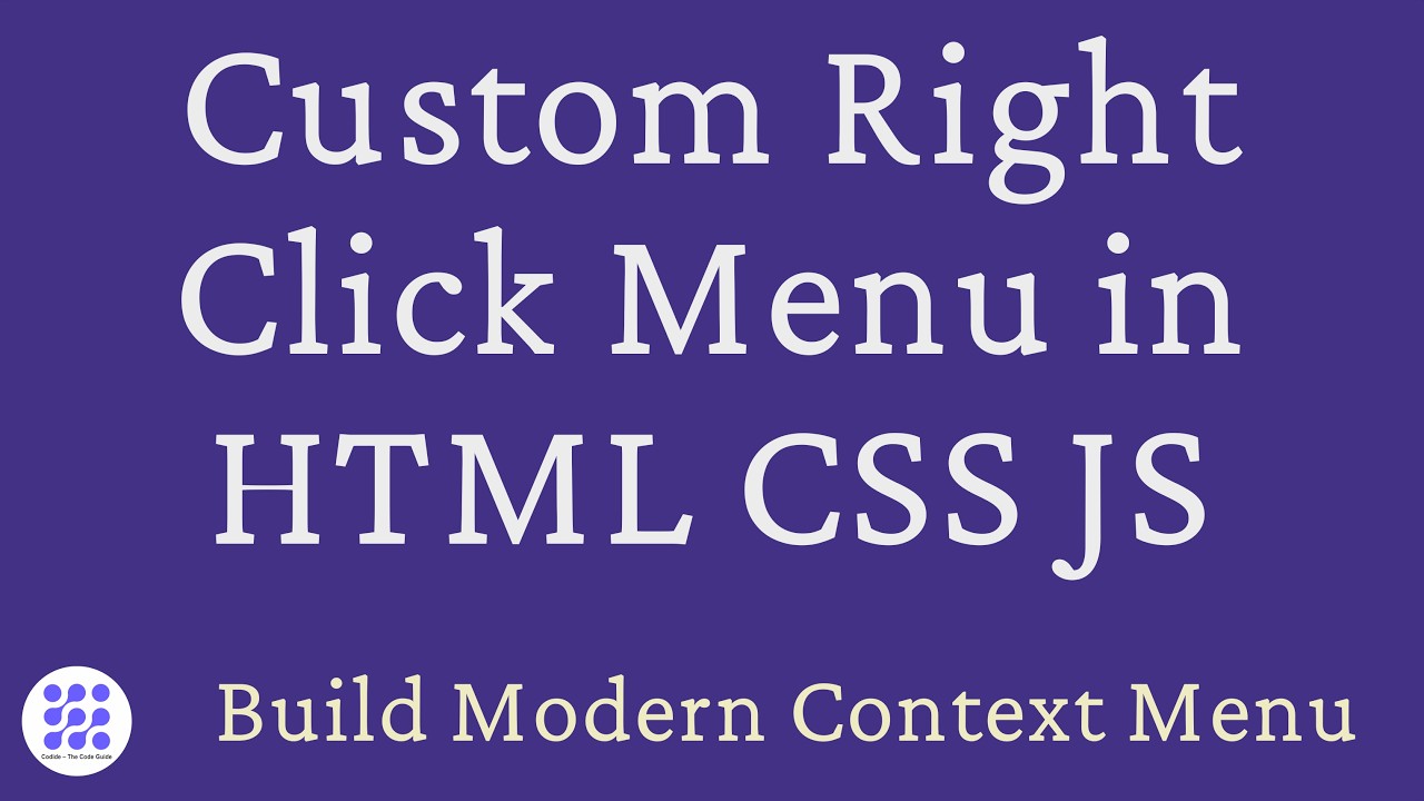 Custom Right Click Menu in HTML CSS JS