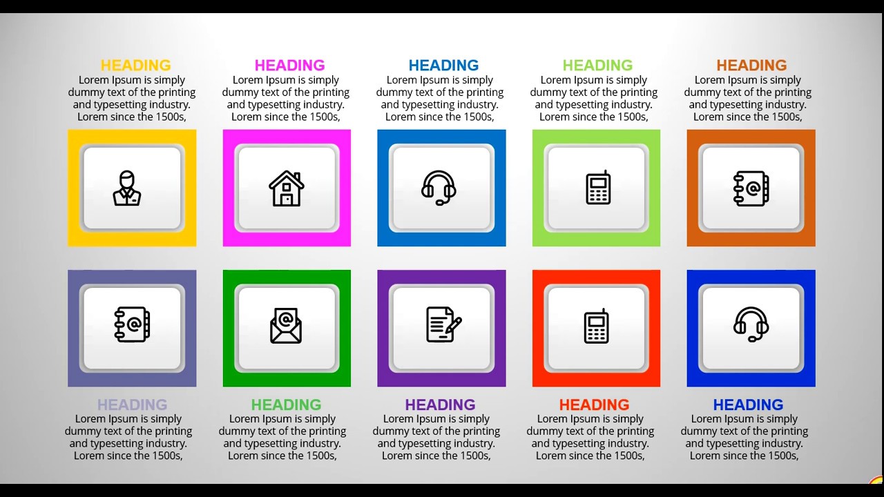 10 Step Awesome, Interactive, Timeline, Process, Infographics, PowerPoint Tutorial