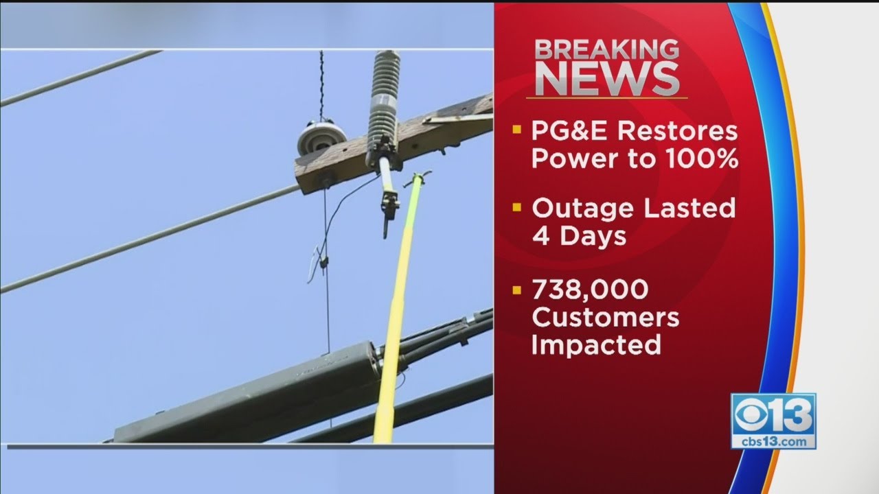 PG&E: All Power Restored To Customers Affected By Shutoffs