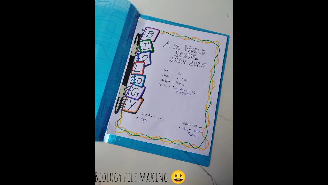 Biology project file📝on the topic of five kingdom classification😀||#shortsfeed #shorts