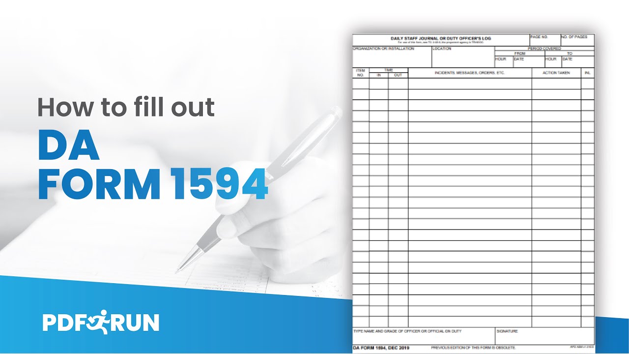 How to Fill Out DA Form 1594 Online | PDFRun