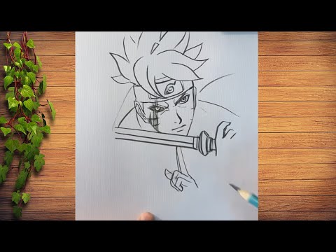Easy anime sketches || how to draw Boruto Uzumaki step by step🔥 || Drawing Naruto✨