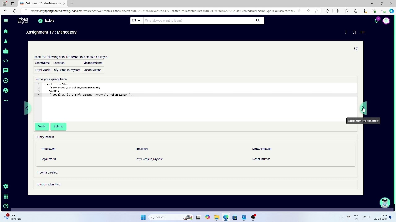 Assignment 17 18 19  Mandatory