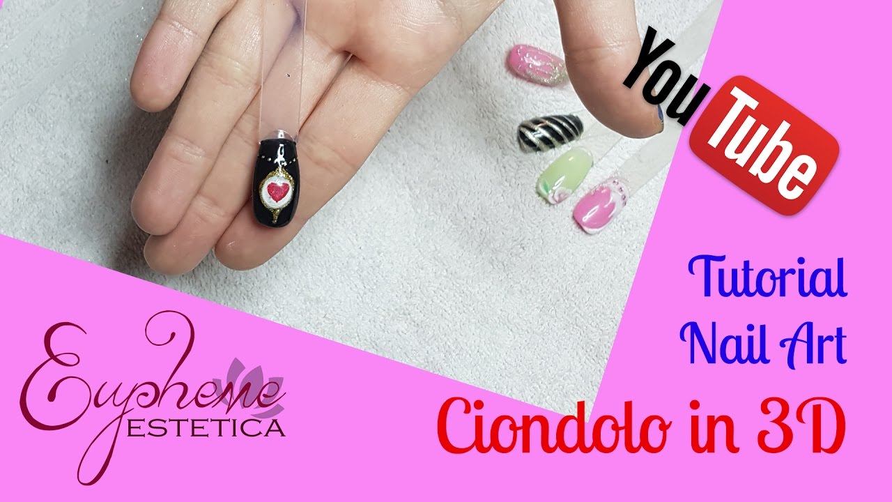 NAIL ART tutorial - Ciondolo cuore in 3D