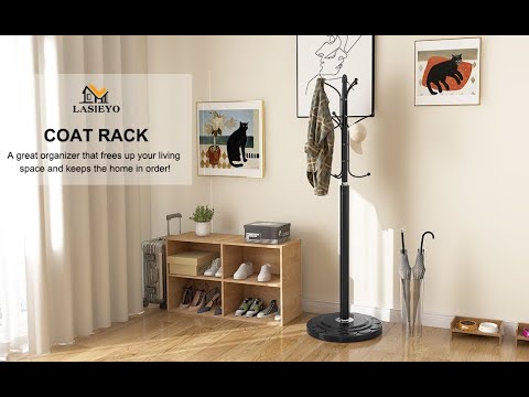 Assembly Steps for LASIEYO Metal Freestanding Coat Rack