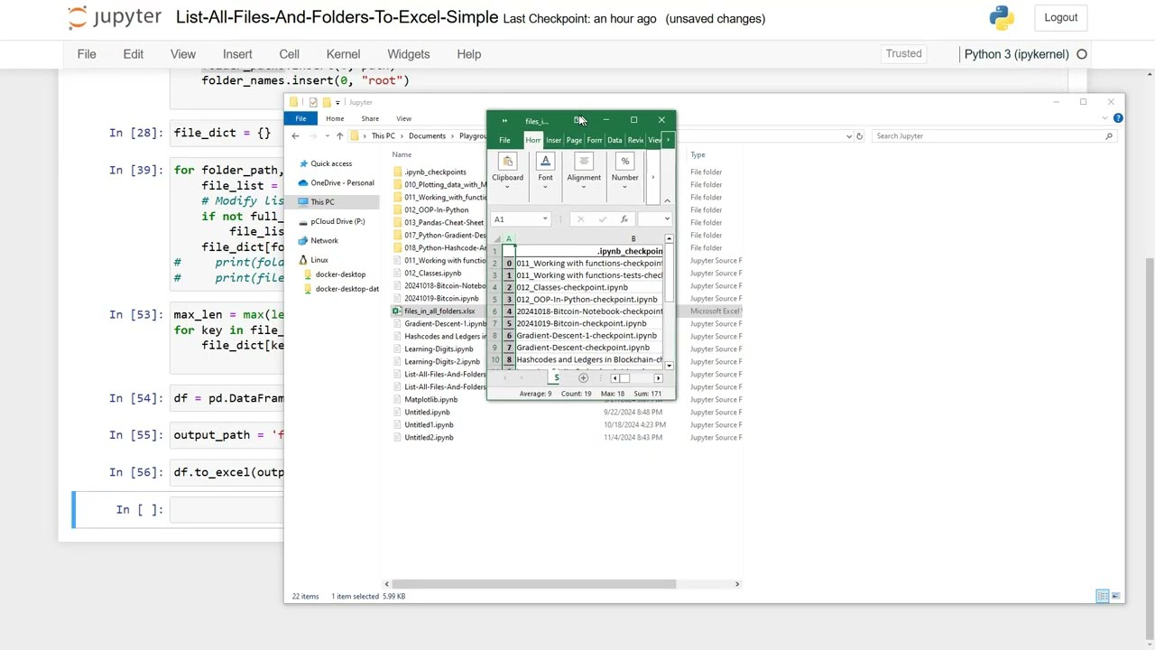 List All Files And Folders in Excel. With Python.