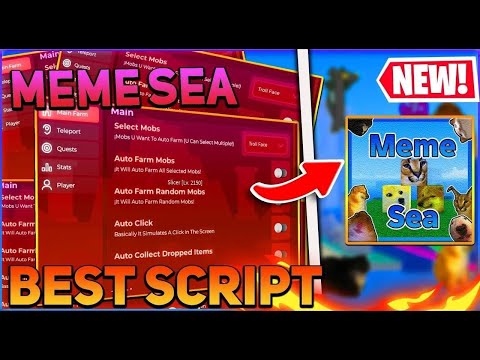 [NO VIRUS] Meme Sea Script GUI / Hack (Auto Farm, Auto Quest, Grab Fruits, And More) *PASTEBIN 2024*