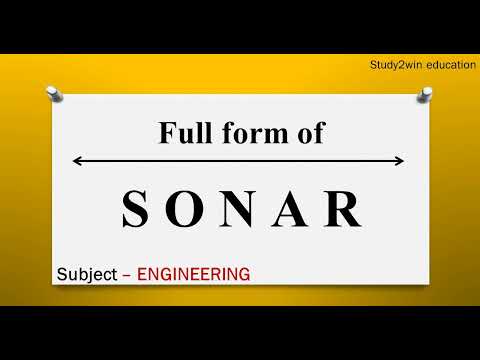 SONAR ka full form | Full form of in English | Subject - ENGINEERING