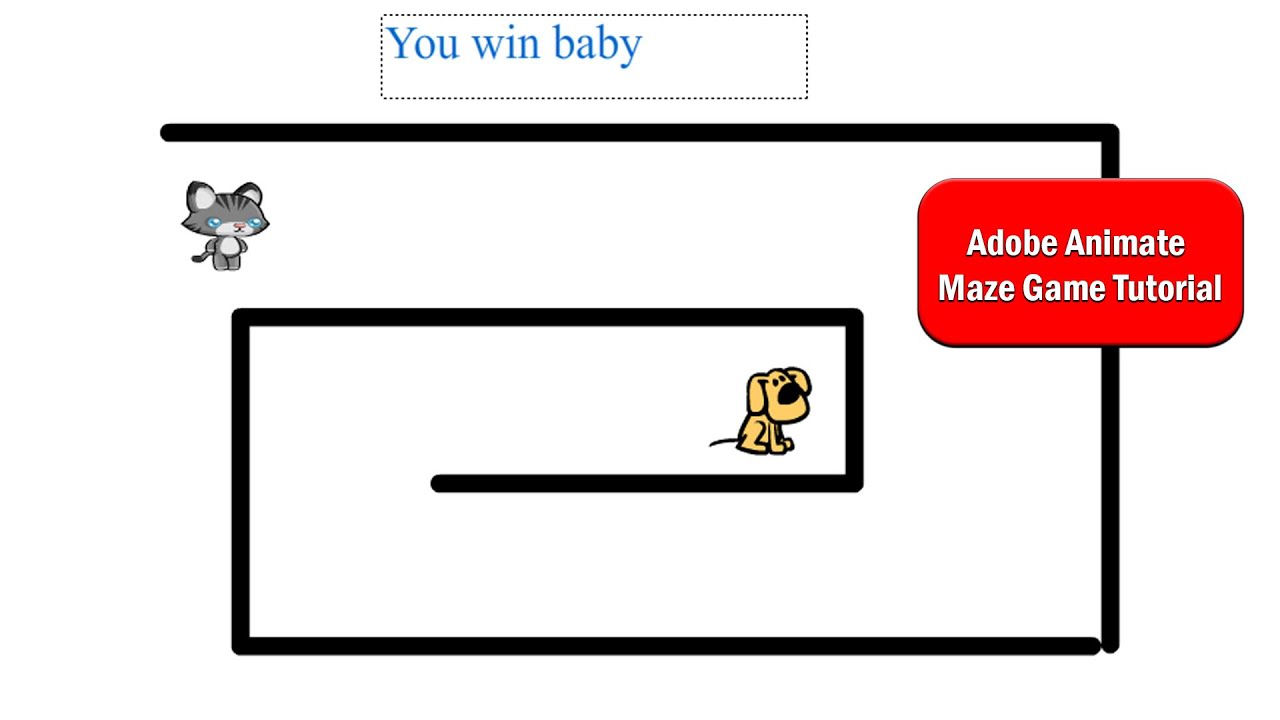 Adobe Animate Simple Maze Game Tutorial Under 8 minutes.