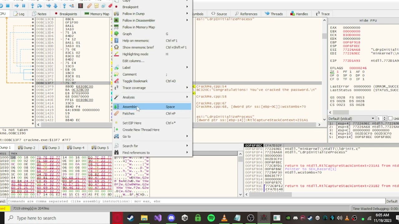 Cracking simple programs with binary patching