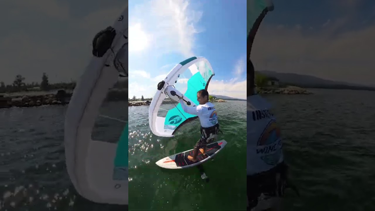 INSANE light wind wing foil session! #shorts