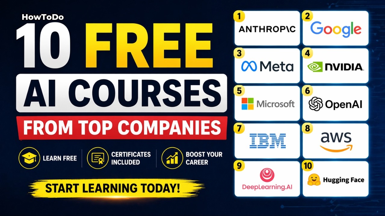 10 FREE AI Courses by Google, OpenAI, Meta & More (Learn AI in 2026 🚀)