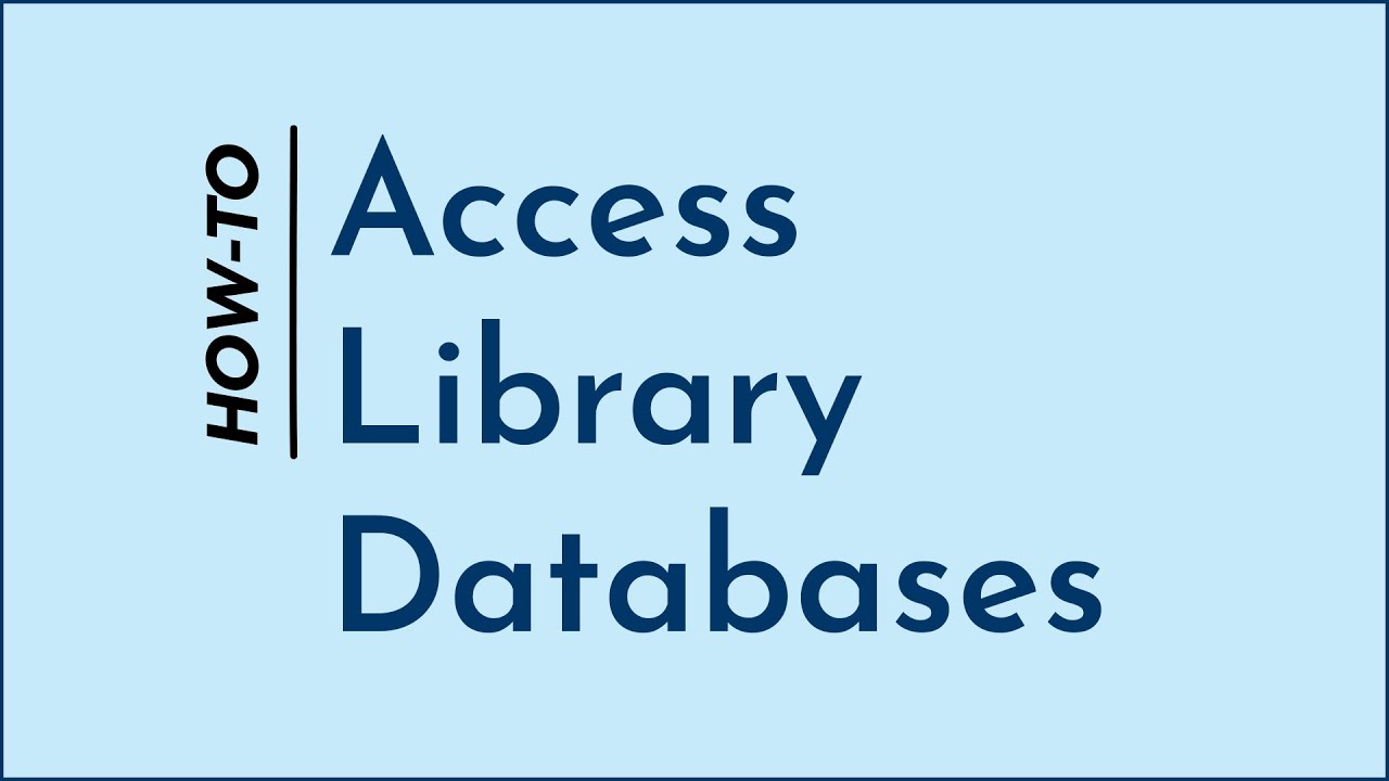 How to Access Library Databases (Lone Star College)