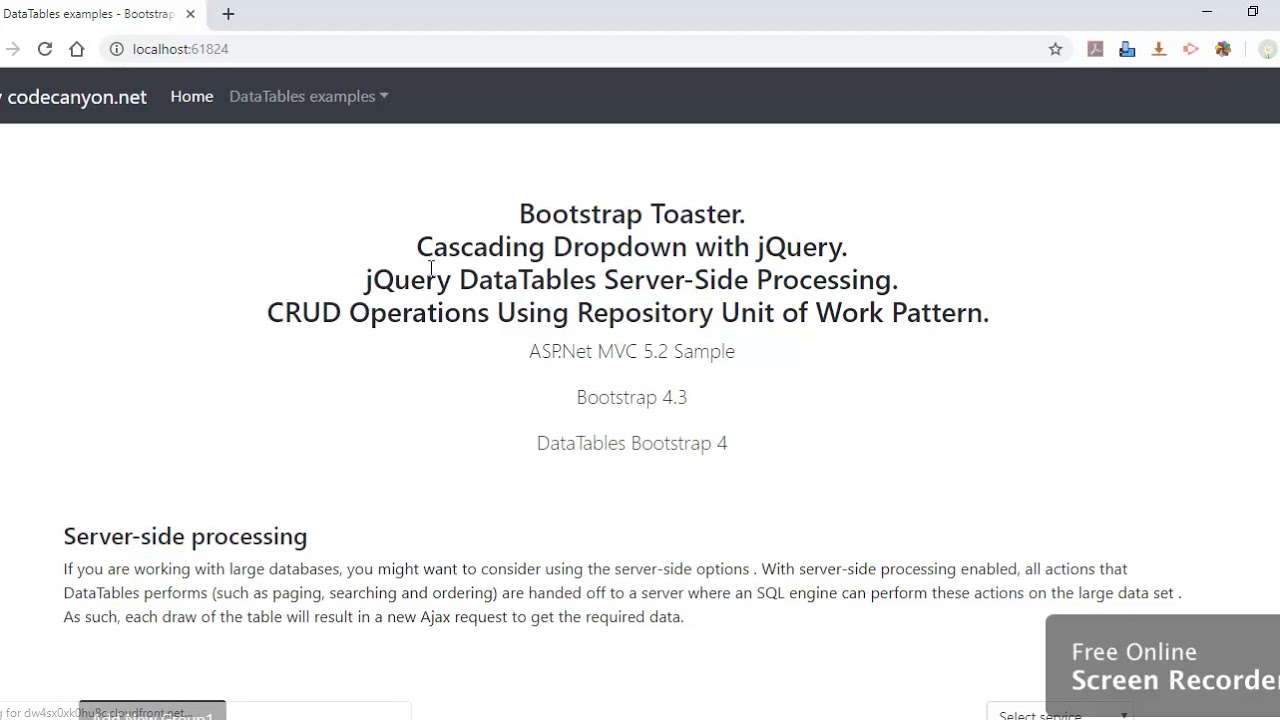 jQuery DataTables Server-Side Processing in .NET MVC Using Entity Framework Repository Pattern