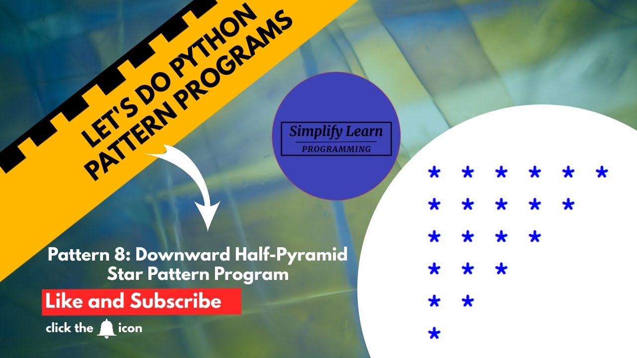 How To Create Downward Half-Pyramid Star Pattern Program (Python Program)