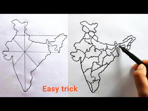India map with state | India state map easy trick | How to draw India map with state easily