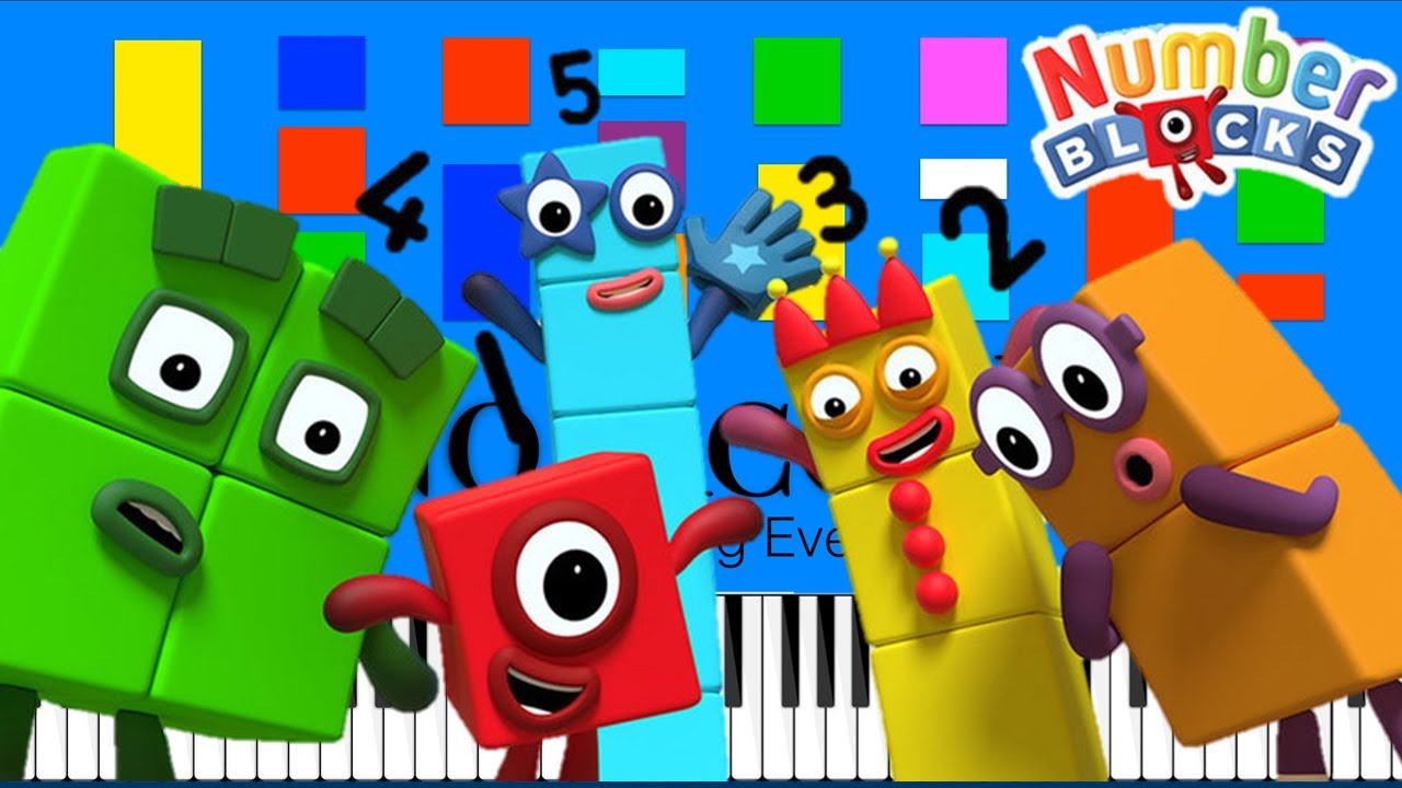 CBeebies Numberblocks Theme Song Slow EASY Medium 4K Piano Tutorial