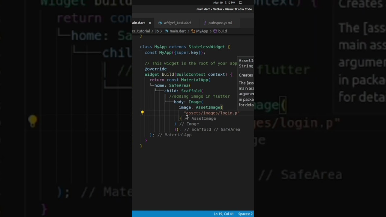 Add image in flutter #shorts