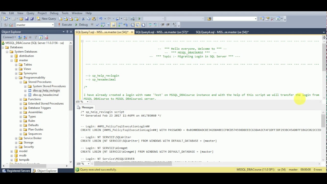 Migrate SQL Login with password