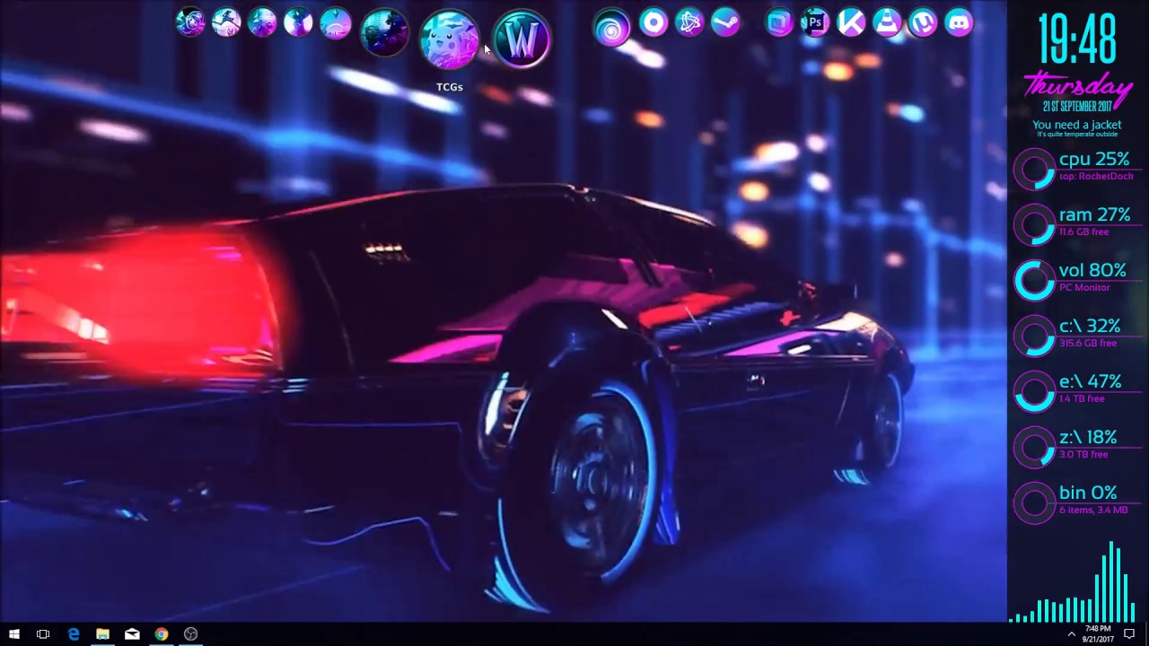 Outrun/Retrowave Desktop