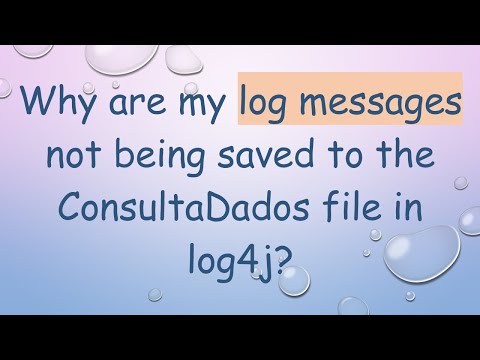 Why are my log messages not being saved to the ConsultaDados file in log4j?