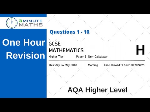 AQA GCSE Higher Maths Paper 1 June 2018 - Questions 1-10