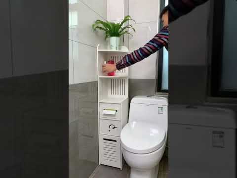 Small Bathroom Storage Toilet Paper Storage Corner Floor Cabinet Bathroom Organizer Furniture