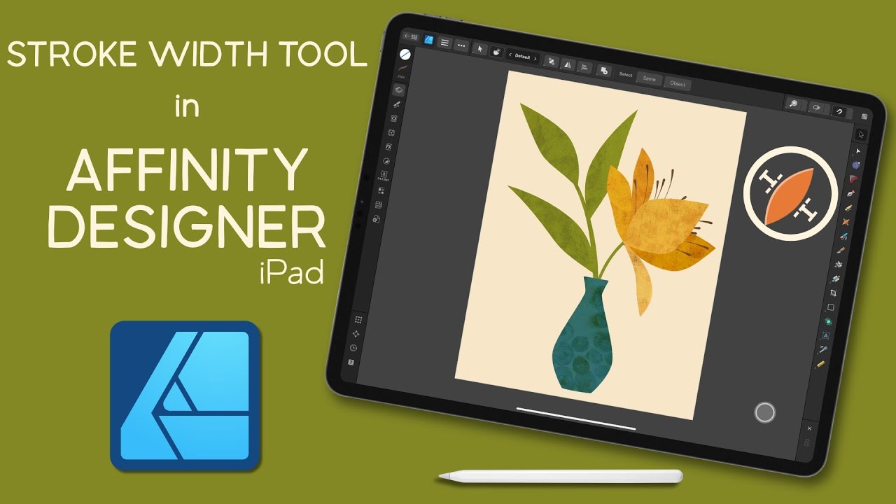 Stroke Width Tool - Affinity Designer iPad - Beginner Vector Tutorial- Graphic Design & Illustration