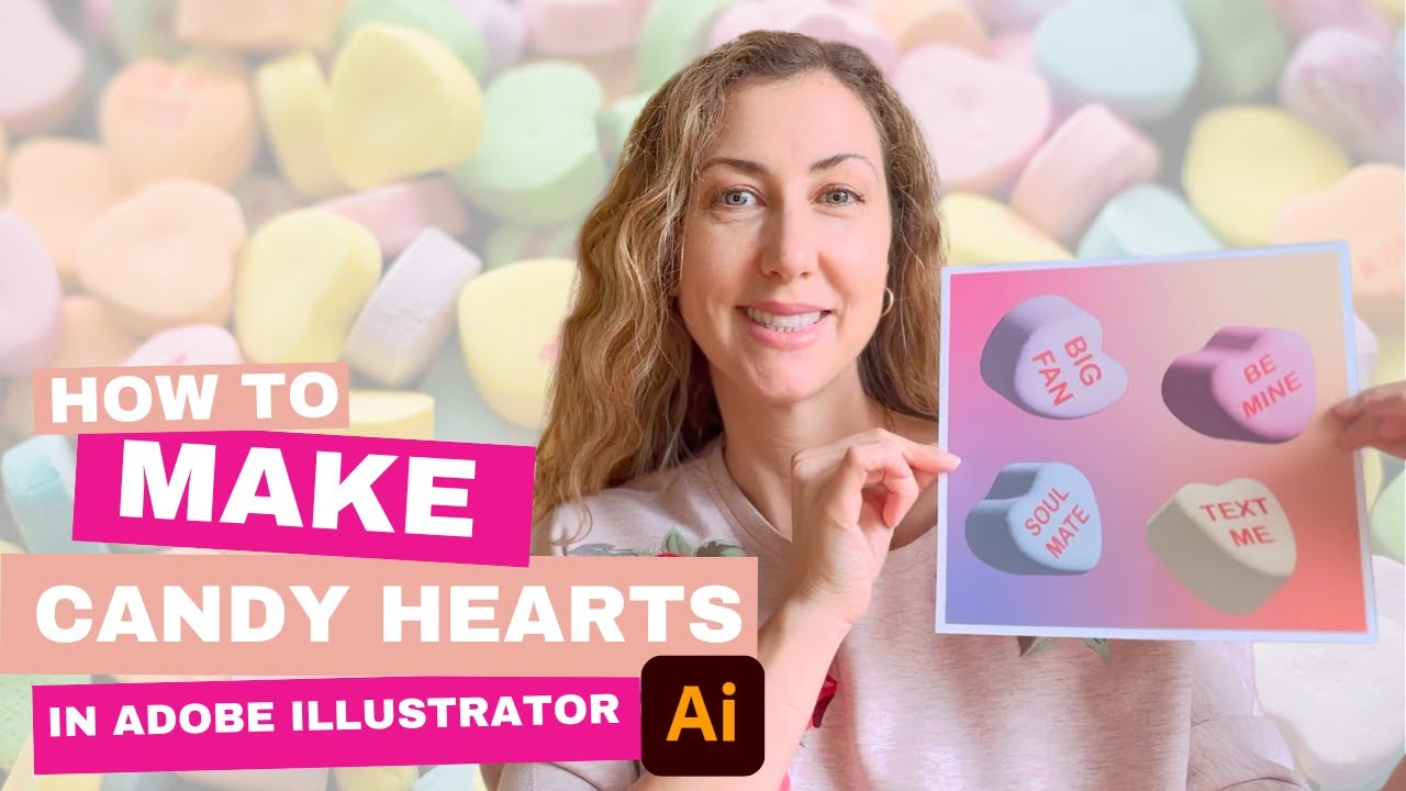 Candy Hearts in Adobe Illustrator | 3D Tools Tutorial