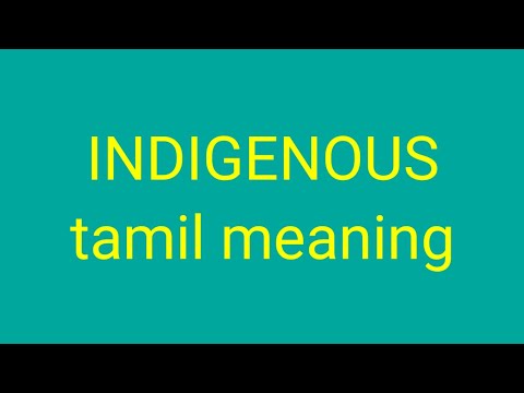 INDIGENOUS tamil meaning/sasikumar