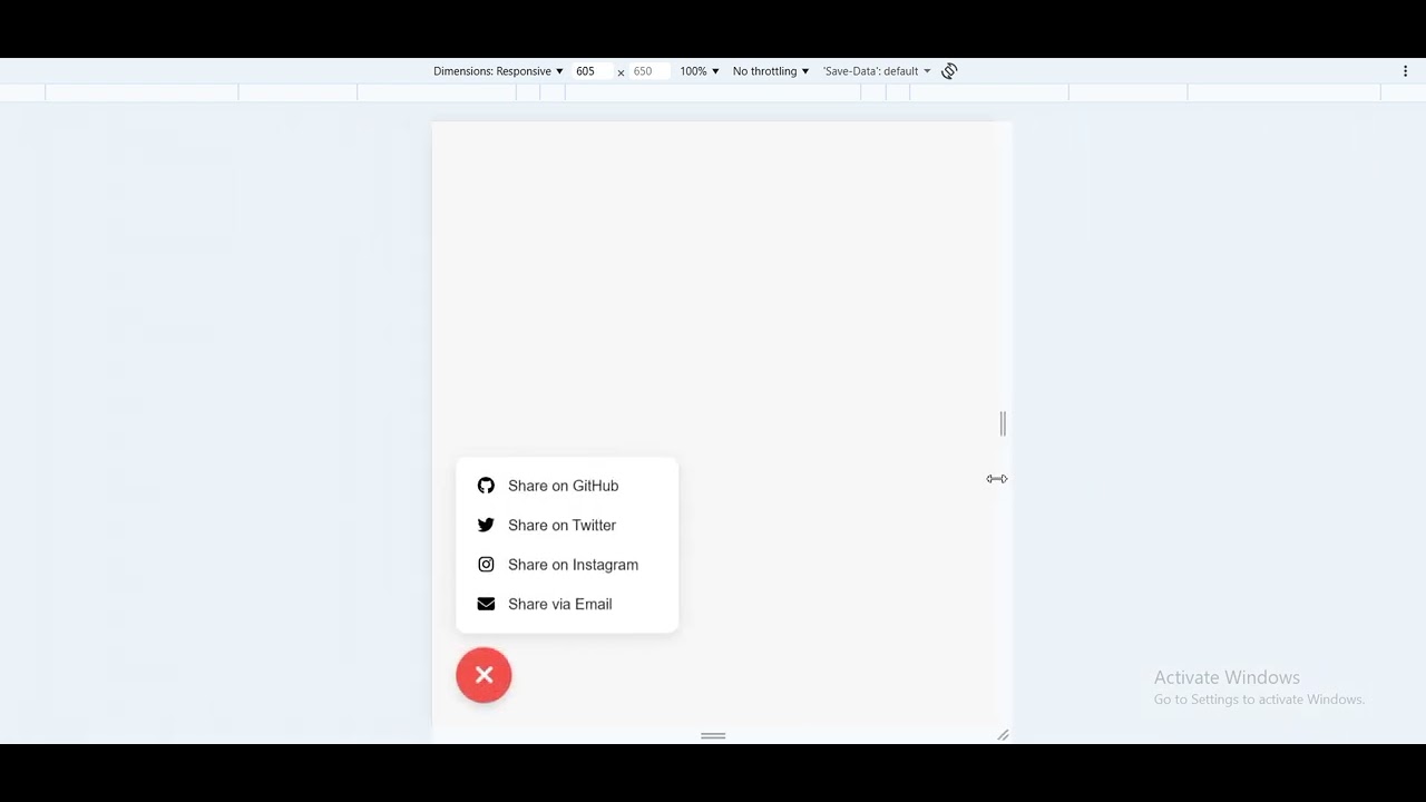 Social Floating Button | HTML CSS JavaScript UI (Responsive)